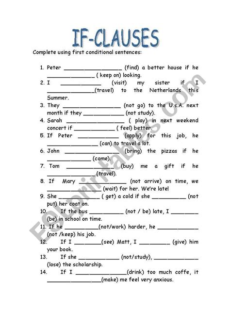 If Clauses Esl Worksheet By Cartuxa
