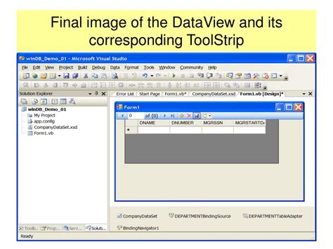 Ppt Visual Studio Using The Datagridview Control Powerpoint
