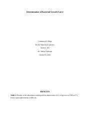 Bacterial Growth Curve Analysis In Microbial Genetics Course Hero