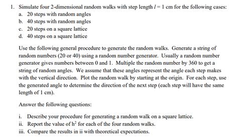Solved Simulate Four 2 Dimensional Random Walks With Step