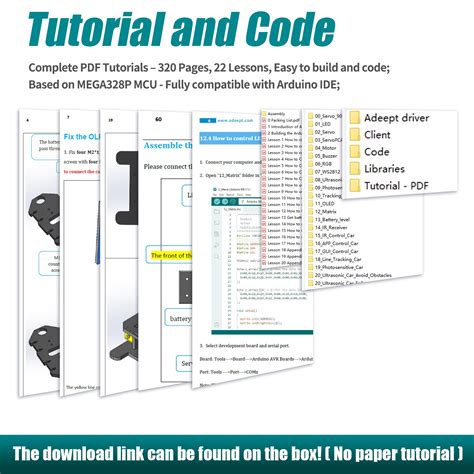 Adeept Mecanum Wheel Smart Car Kit Compatible With Arduino Ide Line Tracking Light Tracing
