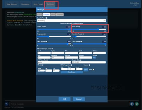 使用koboldcpp简单运行本地大语言模型，替代chatgpt生成nsfw文本 Thsink
