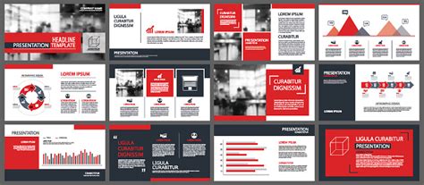 빨간 프레 젠 테이 션 템플릿 및 인포 그래픽 요소 배경입니다 사업 연례 보고서 전단지 기업 마케팅 전단지 광고 브로셔 현대적인 스타일에 사용 합니다 빨강에 대한 스톡 벡터