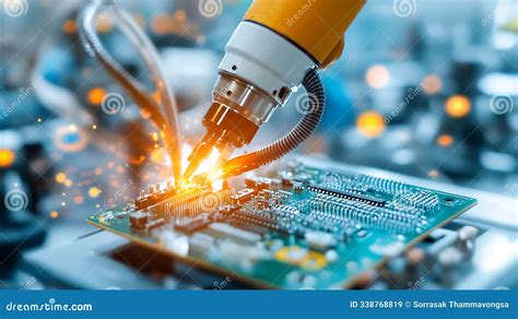 Automatic Robot For Print Circuit Board Pcb Assembly Machine During Soldering Or Welding Part