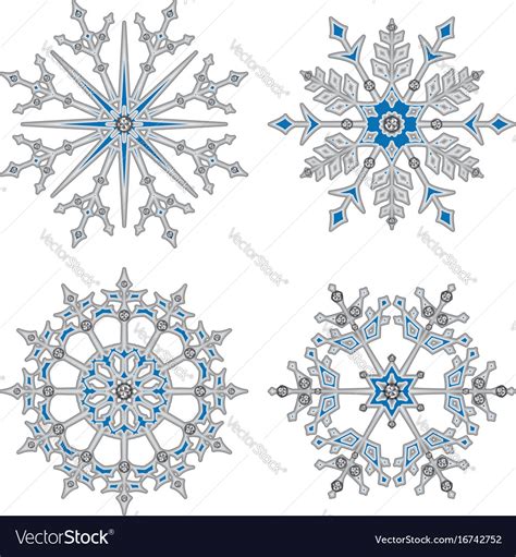 White Volume Snowflake Royalty Free Vector Image