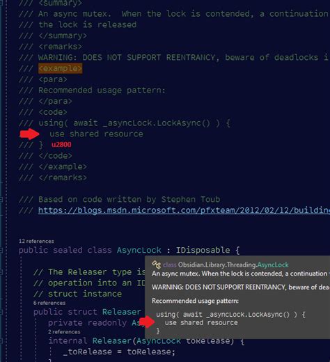 C Vs Intellisense Show Indented Multiline Code Example On Hover
