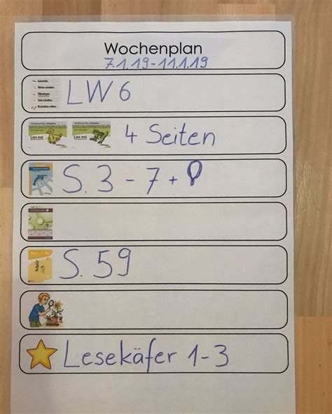 Wochenplan Grundschule Anika Brinn Grundschule