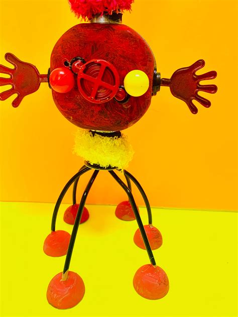 Vicky T Assemblage Art Robot Made From Found Objects Etsy