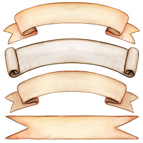 Three Different Ribbons With One White Ribbon And The Other Light Brown On A White Background