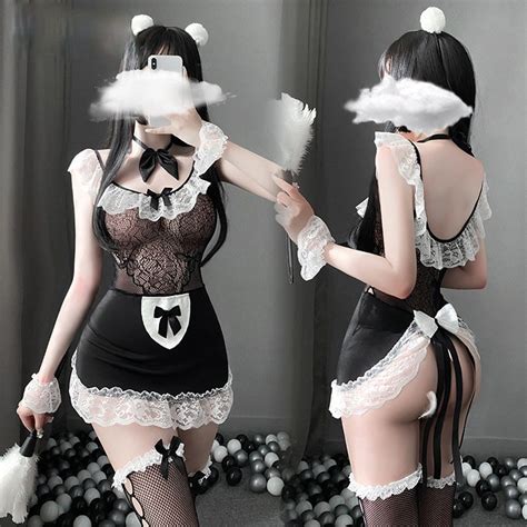 Sexy Maid Cosplay Costume For Women Halloween Costumes Fashion Uniform Suit Lace Fetish