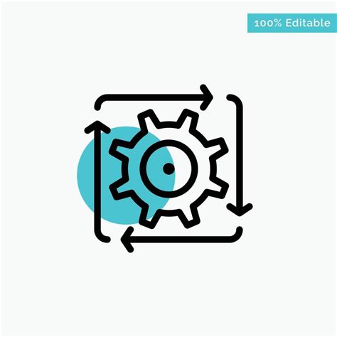 Workflow Automation Development Flow Operation Turquoise Highlight Circle Point Vector Icon