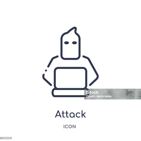 인터넷 보안 개요 컬렉션에서 선형 공격 아이콘입니다 얇은 라인 공격 아이콘 흰색 배경에 고립 공격 유행 그림 날씬한에 대한 스톡 벡터 아트 및 기타 이미지 Istock
