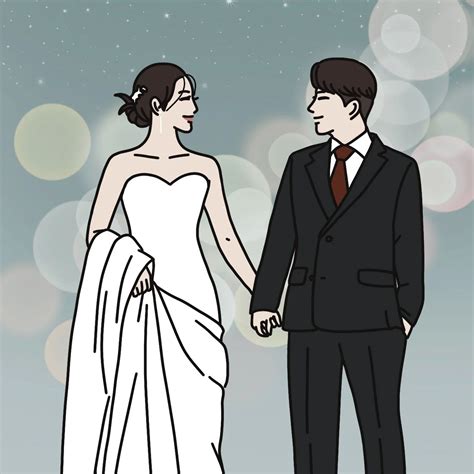 웨딩사진 라인드로잉45 일러스트 포트폴리오 크몽