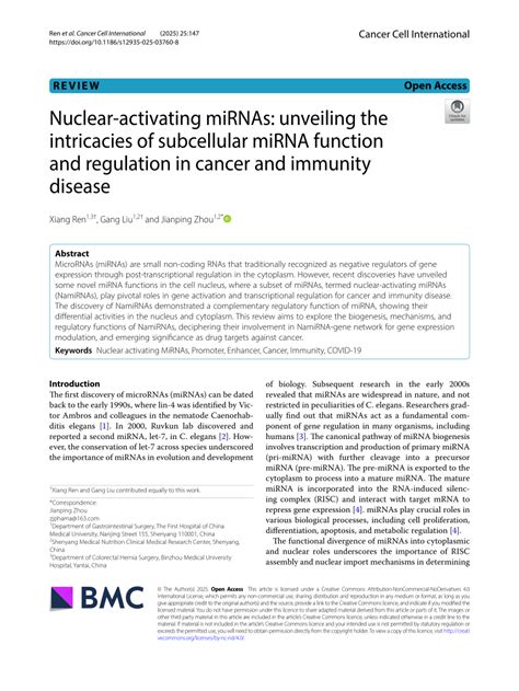 Pdf Nuclear Activating Mirnas Unveiling The Intricacies Of