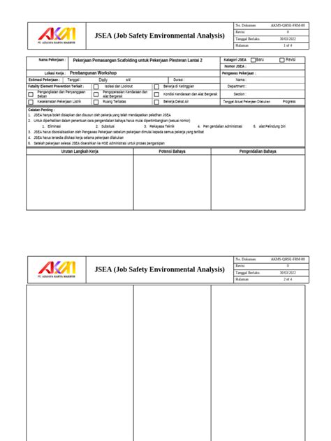 Form Jsa Baru 1 Pdf