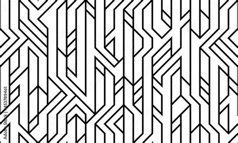 Tech Style Seamless Linear Pattern Vector Monochrome Circuit Board
