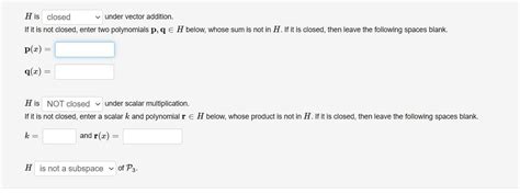 Solved Let H Be The Set Of Polynomials H {p∈p3∣p 2 0} A