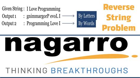 reverse string by letters nagarro coding round hindi youtube