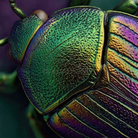 Macro View Of Iridescent Beetle Exoskeleton Texture Nature S Armor