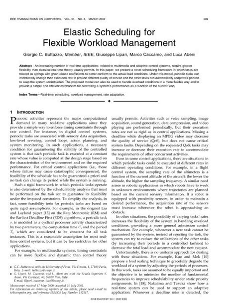 Elastic Scheduling For Flexible Workload Management Ieee Xplore