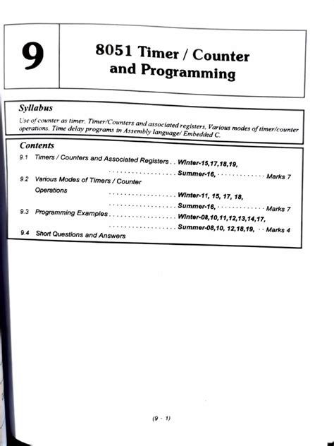 Unit 6 8051 Timer Counter And Programming Technical Pdf Microcontroller Timer