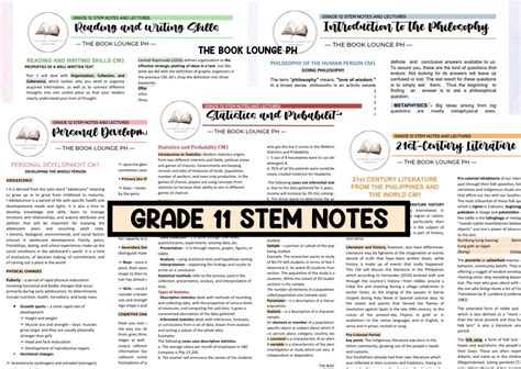 Updated Grade 11 Stem Notes And The Book Lounge Ph
