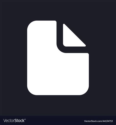 File Dark Mode Glyph Ui Icon Royalty Free Vector Image
