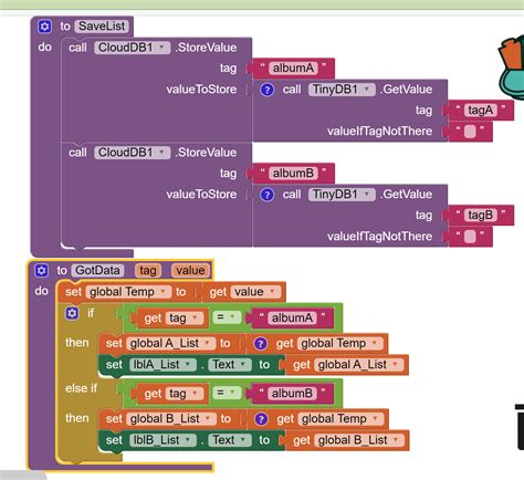 maintaining clouddb list almost works mit app inventor help mit