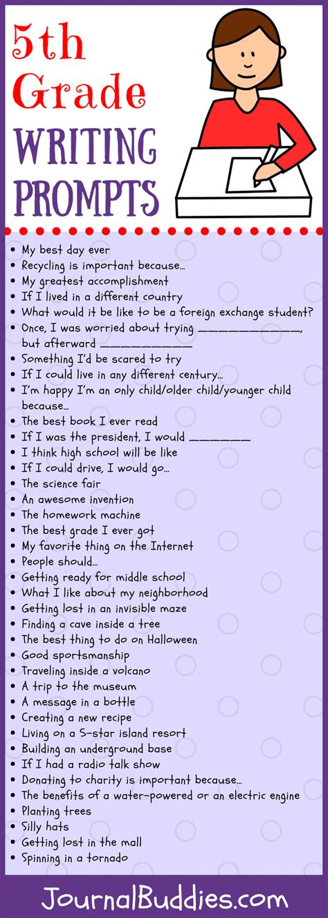 Writing Prompts For 5th Grade Printable