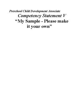 Prebabe CDA Competency Statement V Sample By SimplySunnySkyes