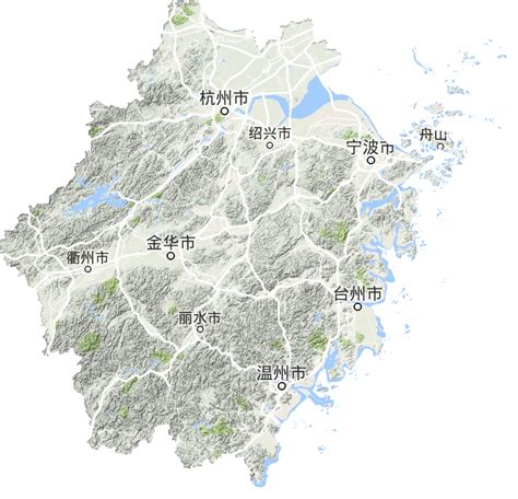 浙江省高清地形地图