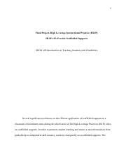 Scaffolded Supports In High Leverage Instructional Practice Course Hero