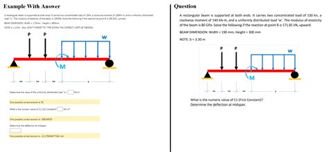 Solved Example With Answer A Rectangular Beam Is Supported Chegg