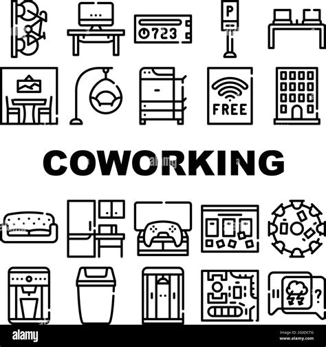 Coworking Work Office Collection Icons Set Vector Stock Vector Image And Art Alamy
