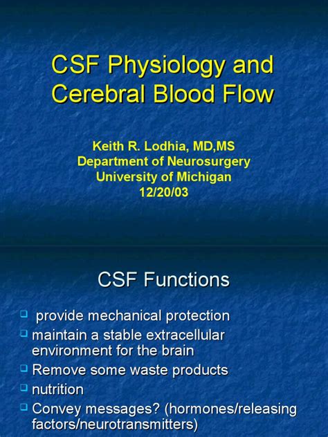 PDF CSF And Cerebral Blood Flow DOKUMEN TIPS