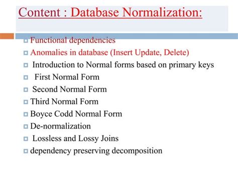 Database Normalization Ppt