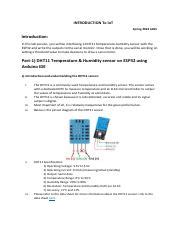 Interfacing DHT11 Sensor Servo Motor With ESP32 Lab Guide Course Hero
