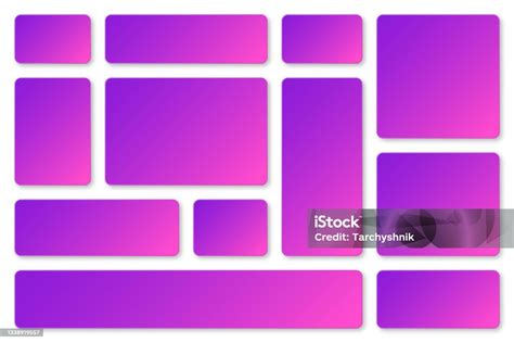 보라색과 마젠타 그라데이션이 있는 현대적인 컬러풀한 종이 배너 접착제 스티커 둥근 모서리라벨 벡터 일러스트레이션 0명에 대한 스톡 벡터 아트 및 기타 이미지 Istock