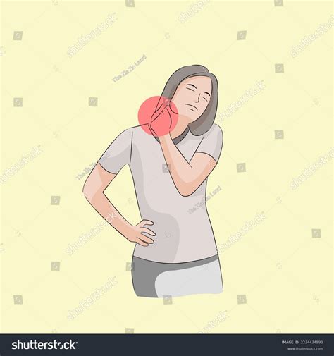 Women Experience Neck Pain Sprains Difficulty Stock Vector Royalty
