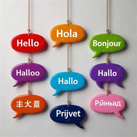 A String Of Speech Bubbles With The Word Hello In The Middle Premium Ai Generated Image