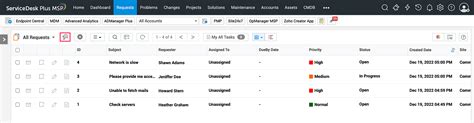 advanced search for requests using filters in msp software