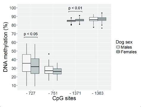 Sex Differences For Methylation Levels 727 751 1371 1383 In