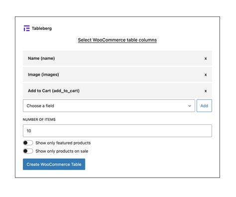 Woocommerce Product Table Plugin For Gutenberg Tableberg