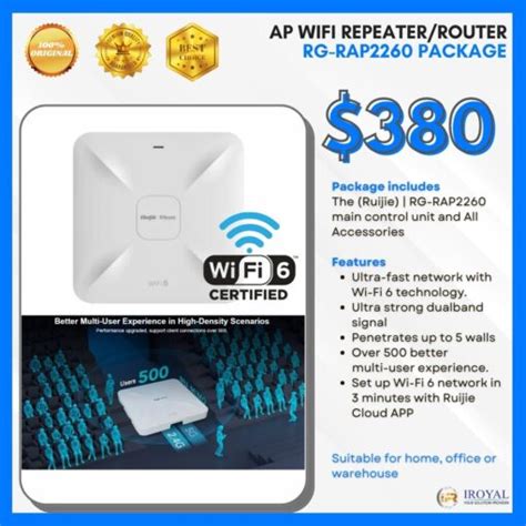 Ruijie Rg Rap Ap Wifi Repeater Router Ceiling Access Point Package IROYAL