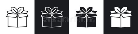 Eco Packagingline In Thin Line Black Color Flat Simple Vector Symbols Illustration Stock