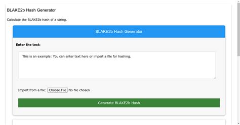 Online BLAKE2b Hash Generator
