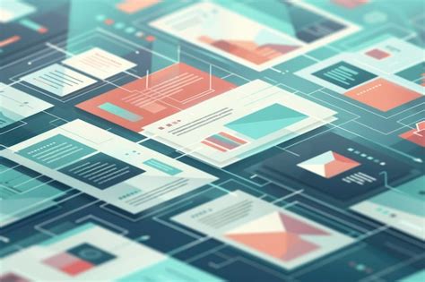 Abstract Digital Network With Data Cards And Lines Premium Ai Generated Image