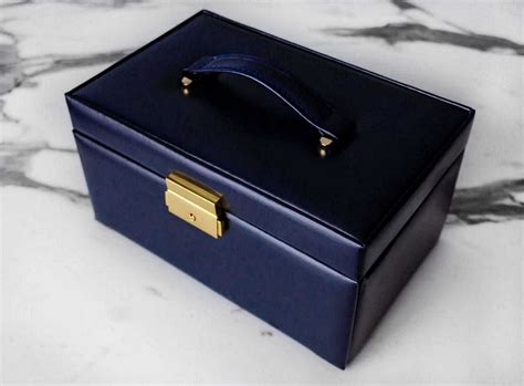 Gold Blue Jewelry Box At Neal Marquez Blog