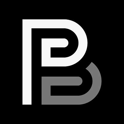 Letter B And P Neatly Packed In Line Design Stock Illustration
