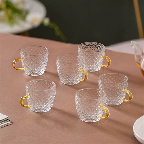 Glass Teacup Set Of 6